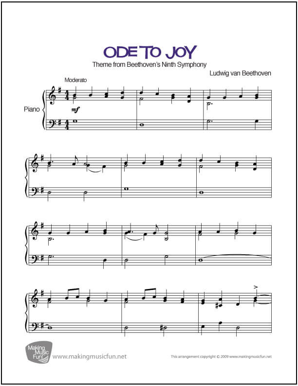Beginner Ode To Joy Piano Sheet Ubicaciondepersonas cdmx gob mx